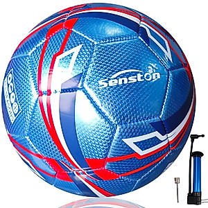 Senston Soccer Ball Size 5 for Kids and Adult Training Ball Official Match Football Balls with Pump