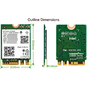 WiFi 6E AX210 NGW Wireless AX210 WiFi Card, AX210 NIC Wireless Module, Gigabit 2.4G/5G/6GHz Tri Band Wi-Fi 6E, 802.11AX Standard, Bluetooth 5.2,MU-MIMO, Support Linux, Windows 10/8.1/8/7, etc.