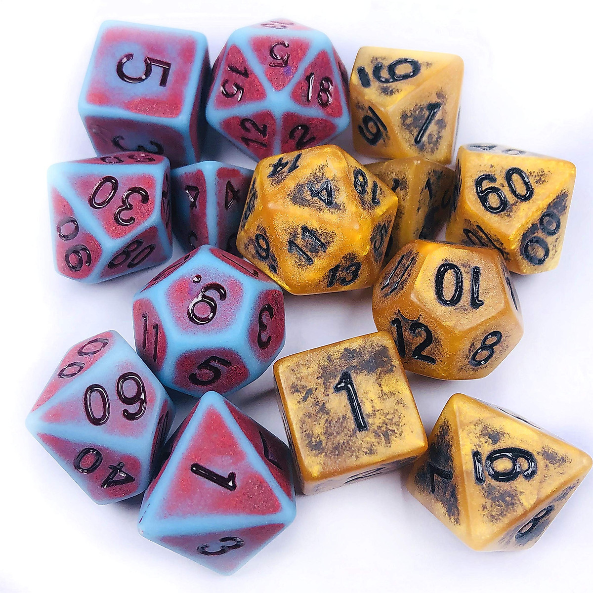 DND dice (Retro-Blue-Yellow)