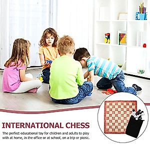 Portable Chess Board Games Tournament Chess Board Roll Up Chess Set Portable Folding Chess Board Tournament Chess Mat for Kids Xmas New Year Party Game Favors Travel Chess Mat
