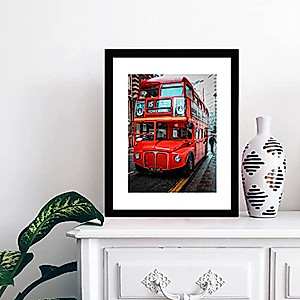 pojah 11x14 Picture Frame Set of 4,Black Photo Frame with Mat Display Pictures 8x10 or 11x14 Without Mat,PVC Glass,for Wall Home Office Décor（11x14,Black）