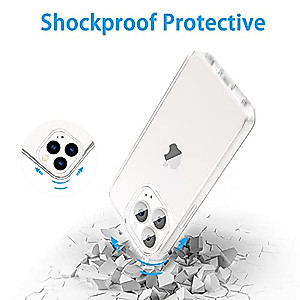 JJGoo Compatible with iPhone 14 Pro Case, Clear Soft Shockproof Protective Slim Thin Bumper Cover Transparent Phone Case