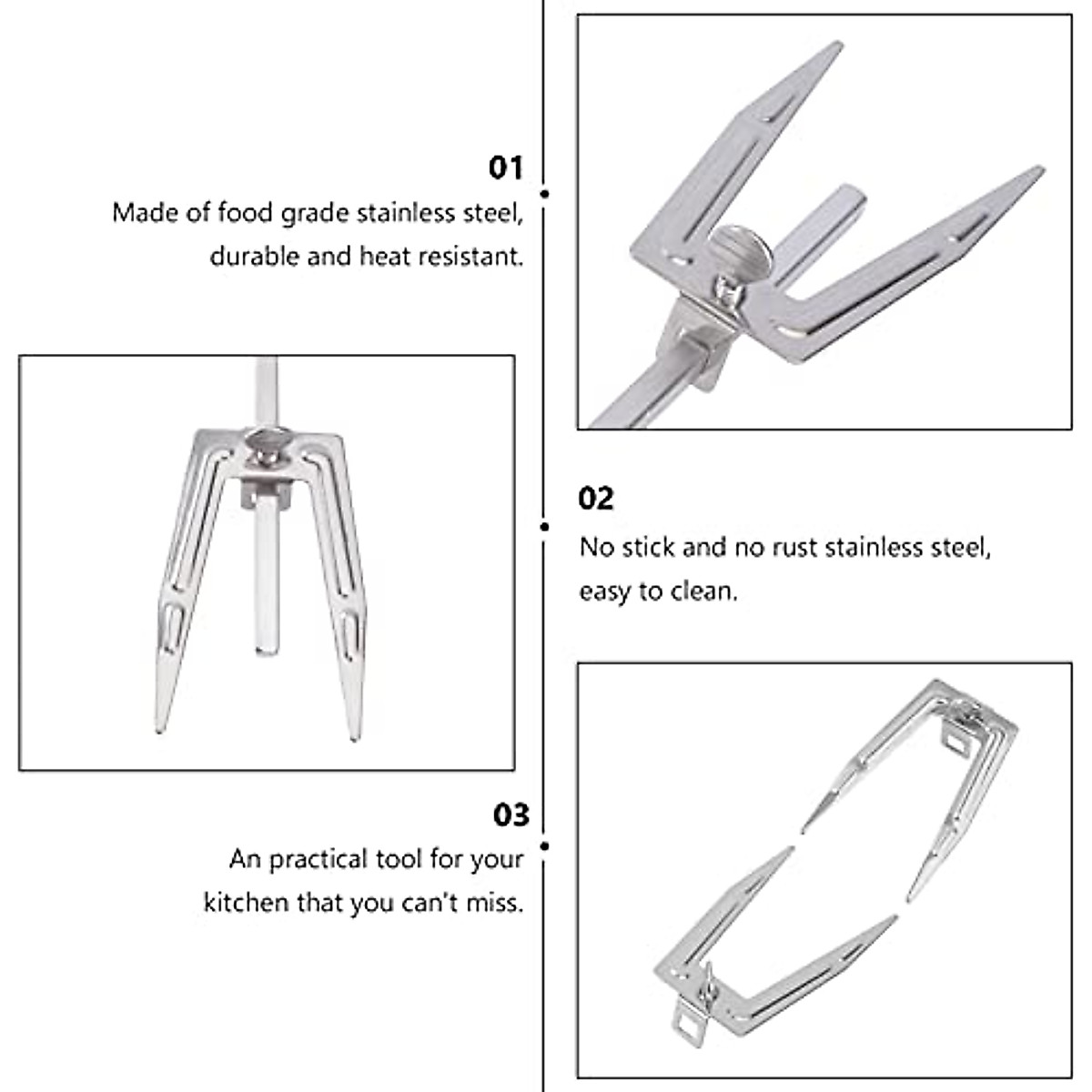 DOITOOL Stainless Steel Rotisserie Forks Air Fryer Accessories Rotating Baking Roast Chicken Fork for Kitchen