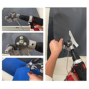 Drill Plate Cutter Attachment - Upgraded Metal Nibbler Drill Shears for Cutting Flat Metal Sheets, Cutter Tool Adapter for Cutting Iron, White Sheet, Steel, Copper, Aluminum
