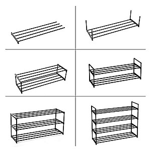 SAVICOS Shoe Rack, 4-Tier Metal Shoe Organizer Shelf Stackable Storage Cabinet Towers Unit Entryway Organizer Holds 20 Pairs(Gray)