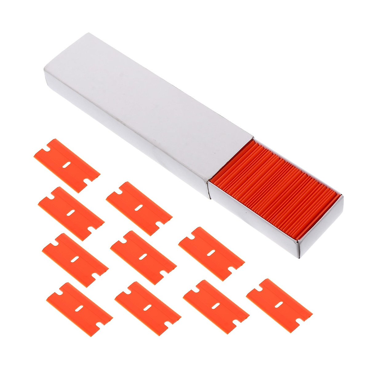 Cabilock 100pcs Scraper Blade Remover Scraper Shovel Blades Spatula Plastic Window Spatula Plastic Cleaning Scraper Sticker Remove Scraper Window Spatula Blades Sticker Removal Scraper