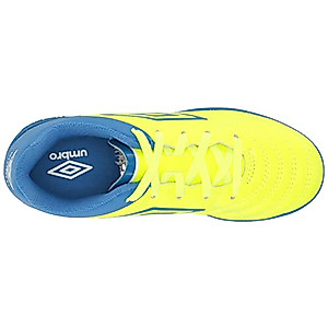 Umbro Boy's Classico XI IC Jr. Soccer Indoor Shoe, Yellow/Blue/White, 11 Little Kid