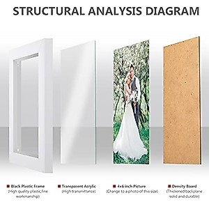 PECULA 2 Pack 4x6 Picture Frame, White Picture Frame for Wall and Tabletop Display, Photo Picture Frame with Clear Display