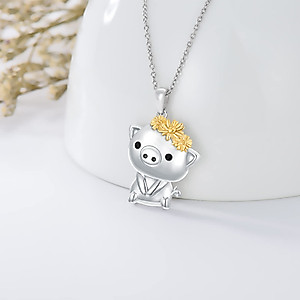PELOVNY Pig Gifts For Pig Lovers 925 Sterling Silver Piggy Jewelry Gifts for Women