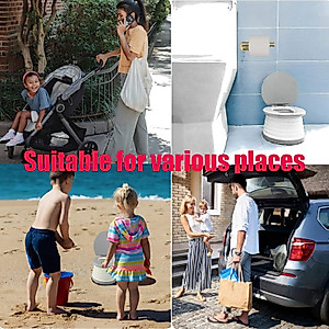 portable, foldable potty seat for toddler, Training Toilet Seat Emergency Toilet for Car, Camping, Outdoor, indoor (grey, small)