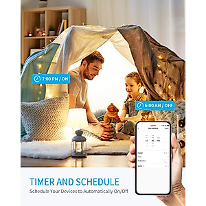 Syantek Outdoor WiFi Outlet, Smart Outdoor Plug with 3 Ground Outlets, Compatible with Amazon Alexa, Google Assistant, Remote Control, Timer, Waterproof, FCC Certified for Outdoor and Chritmas Lights