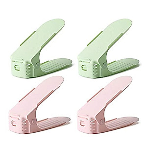 HTLLT Practical and Convenient Shoe Slots Organizer Adjustable Shoe Racks Space Saver Shoe Holder 4/8 Piece Set,D,4 Piece Set