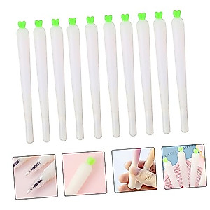 NUOBESTY 10pcs Black Gel Pen Cartoon Carrot Pen Cute Carrot Ink Pen Lovely Ballpoint Pen Black Ink Pens Stylus for Ball Point Pens Black Multi-function Handwriting Pens Pens Work