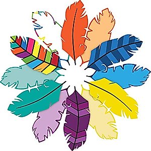 BARKER CREEK Double-Sided Cut-Outs, Bohemian Feathers, School Accents, Bulletin Boards, Party Decorations, Home Learning, Classroom and School Decor, Double-Sided, 5.5" high, 36 per Pkg (2215)