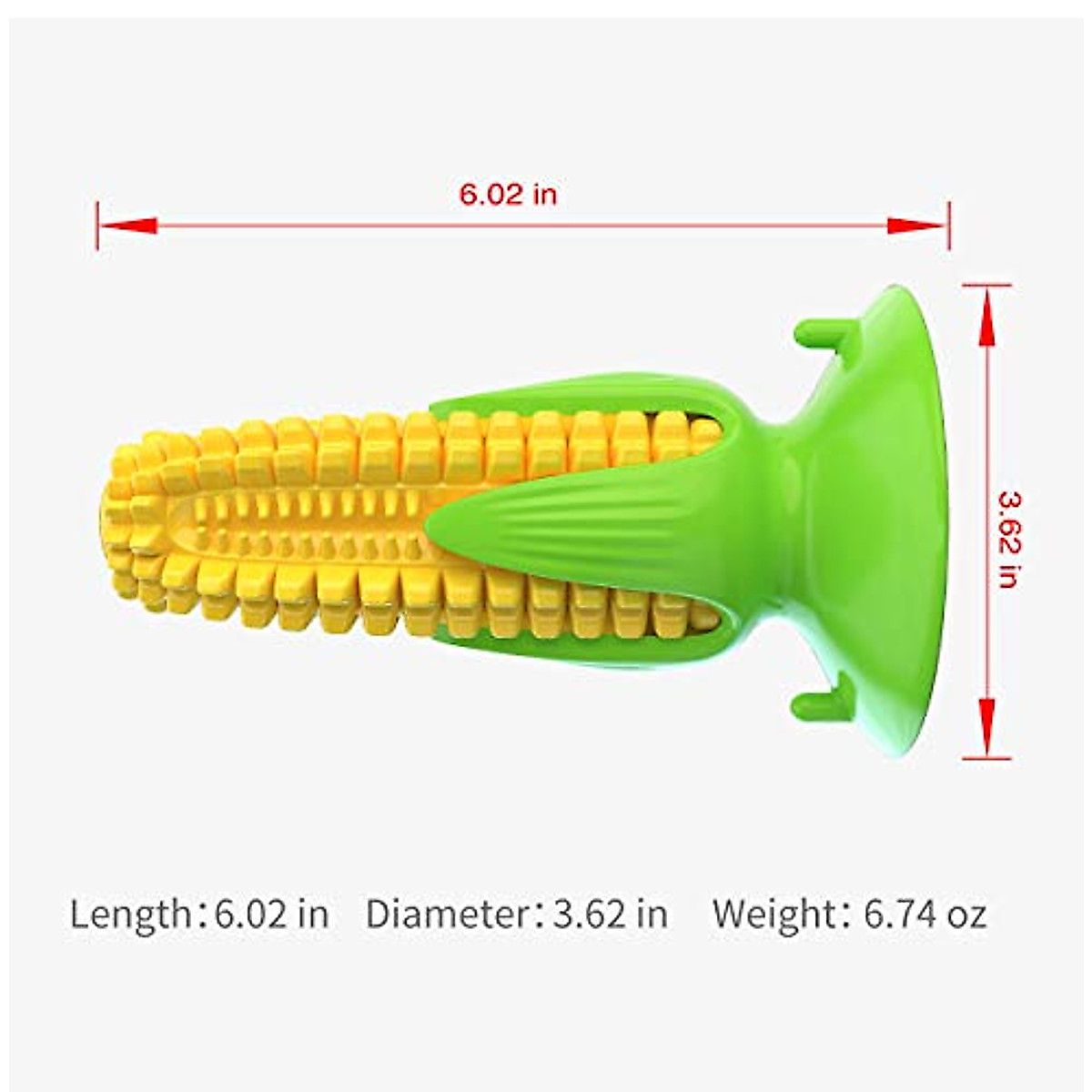 Carllg Puppy Teething Chew Toys, Dog Chew Toys - Corn Stick Tough Toys for Training and Cleaning Teeth, Squeaky Suction Cup Toothbrush Interactive Toy for Small Medium Dog