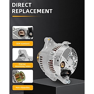 New Alternator Compatible With 1999-2000 For Dodge For Durango 1999-2001 For Dodge For Ram 1500 1999-2000 For Dodge For Ram 1500 Van High Output Alternator Replace 13824, AND0129, 113364