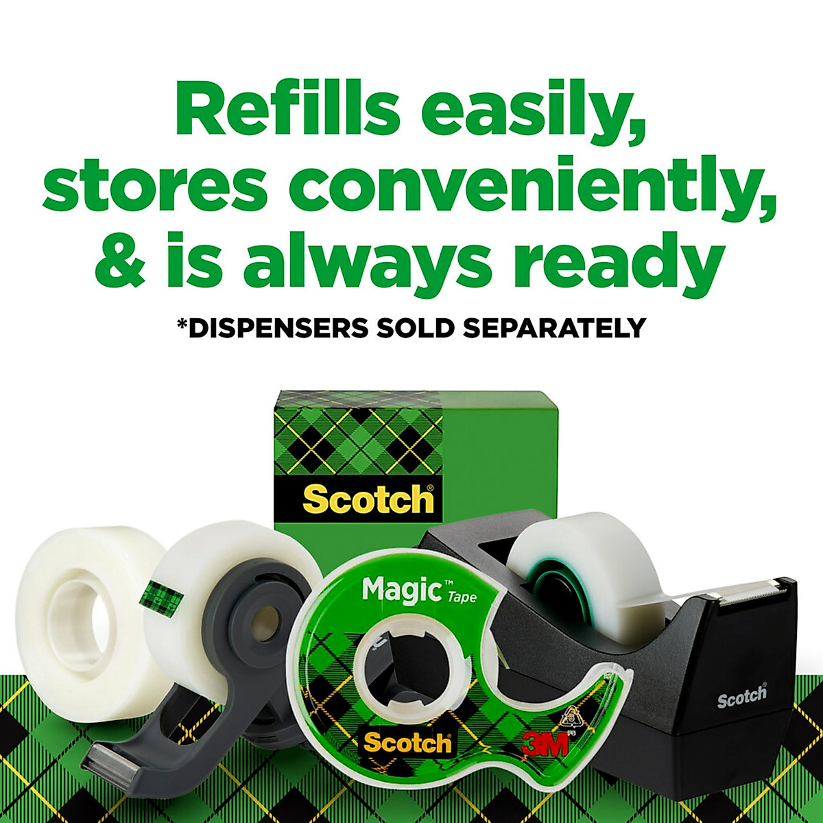 Scotch Magic Tape, 4 Rolls, Numerous Applications, Invisible, Engineered for Repairing, 3/4 x 1000 Inches, Boxed (810K4), Transparent