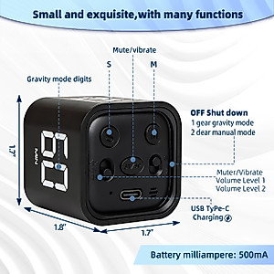 VEWINGL Cube Timer,Rotation Timer,5/10/30/60 Minutes and Custom Countdown,Productivity Timer,Pause and Resume,Silent,Vibrate and Adjustable Sound Alarm for Tasks,Work,Study,Kitchen (F4, Black)