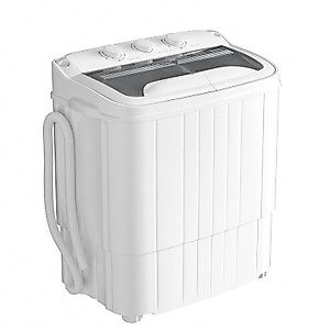 INTERGREAT Portable Washing Machine, 22 lbs Mini Small Washer Machine Combo with Spin Dryer, Compact Twin Tub Laundry Washer Machine for Apartments, Dorm, Rv, Camping, Gray