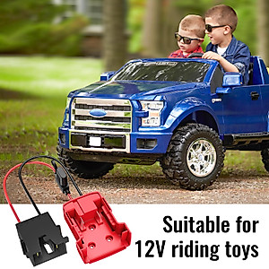Azocek Power Wheels Adapter for Milwaukee M18 Battery with Wire Harness Connector Compatible with 12 Volt Power Wheels, 12AWG Wire with 40A Fuse