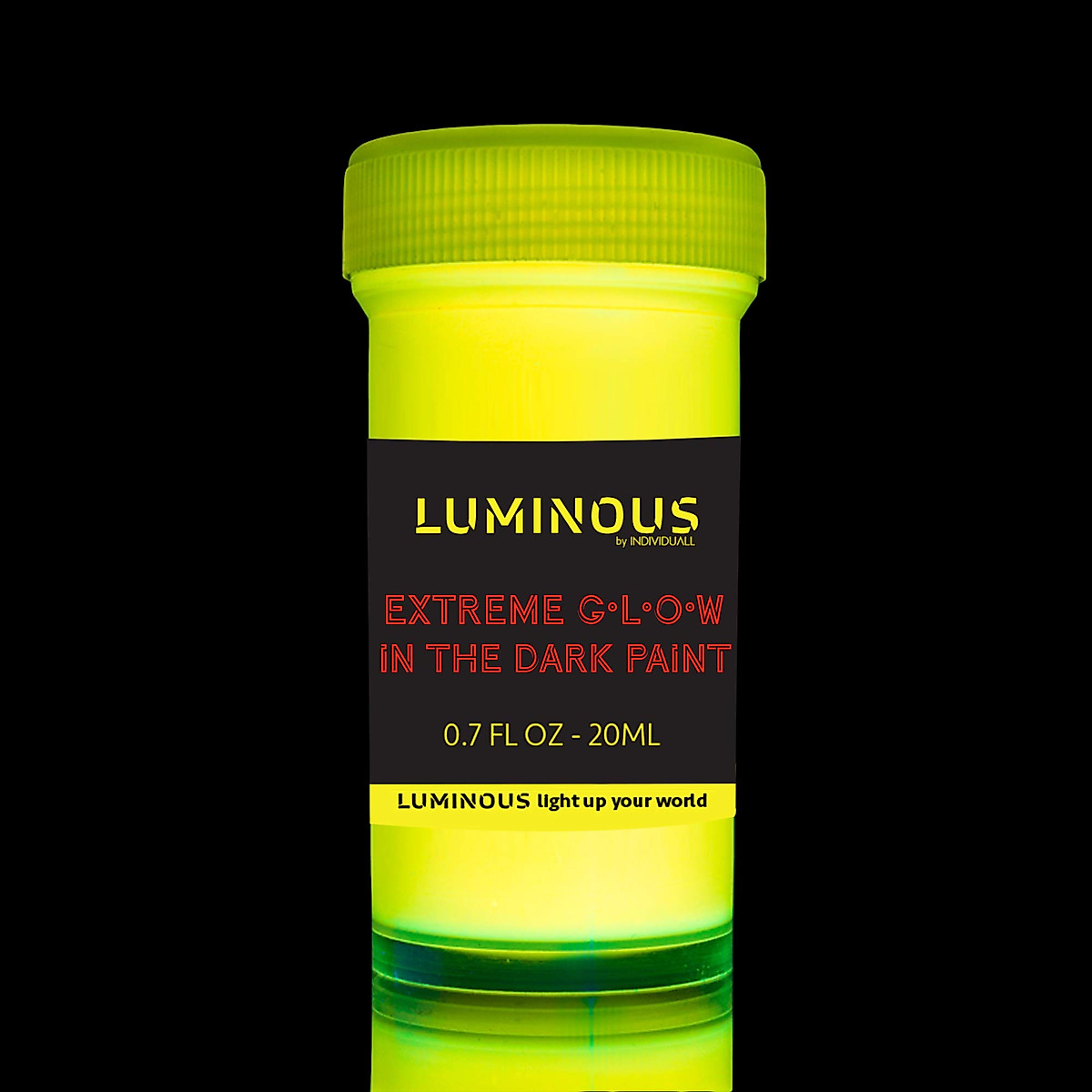 individuall Fabric Paint for Clothes - Set of 8 Neon, 20mL, Black Light Glow in the Dark Paint Colors for Clothes, Textile and Canvas - Gifts for Artists﻿