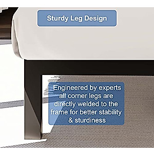 FIRSTHOMES Felix Twin Bed/Twin Platform Bed Frame/Twin Size Metal Bed Frame with Steel Slats/No Box Spring / 12" Metal Bed Frames/Easy Assembly/Without Headboard- Black