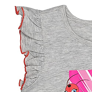 Miraculous Ladybug Cat Noir Rena Rouge Big Girls 2 Pack T-Shirts Gray/Red 10-12