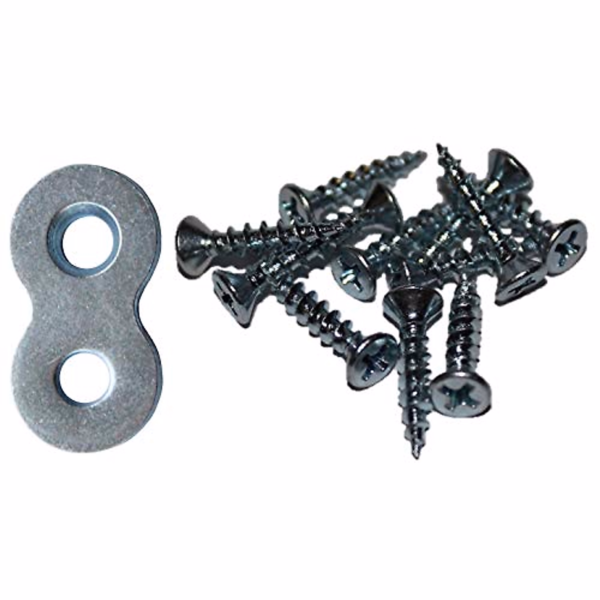 20-Pack with Screws - Heavy Duty Figure 8 Table Top Connector or Desk Top Fastener Clip - 12 Gauge Steel