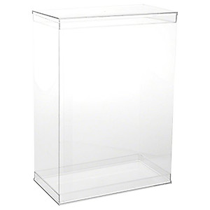 DollSafe Deluxe Clear Folding Display Case with Acrylic Top and Base for 11-12 inch Dolls or Action Figures, 9.5" W x 5" D x 13" H