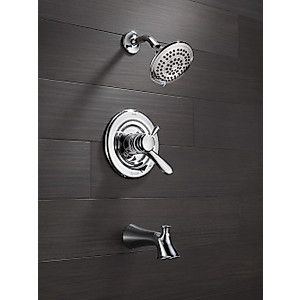 Delta Faucet Lahara 17 Series Dual-Function Tub and Shower Trim Kit with 5-Spray Touch-Clean Shower Head, Chrome T17438 (Valve Not Included)