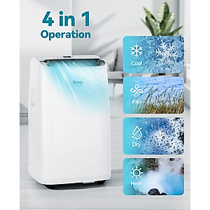 Portable Air Conditioner - Wamife 8150 BTU (DOE) | 12000 BTU (ASHRAE) Portable AC Unit, Voice Control with Alexa&Google Home, 4 IN 1 Cool/Heat/Dry/Sleep Modes, Floor Air Conditioner for 400 Sq.Ft.