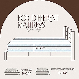 WEEWAY Queen Size Wingback Upholstered Platform Bed Frame with Box-Tufted Stitched Headboard and Wooden Slats/No Box Spring Needed/Easy Assembly, Dark Blue