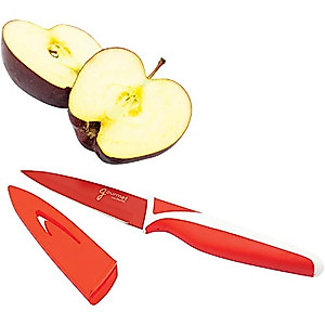 Starfrit 080906-006-0000 Set of 4 Paring Knives with Snap-on Covers, Multicolored, 8.5x 3.2x 0.8