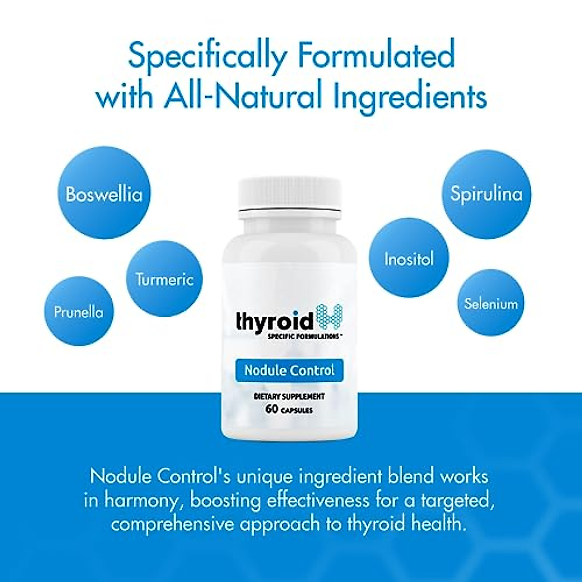 Nodule Control - Doctor Formulated Natural Thyroid Nodule Control Supports The Body to Help Reduce Thyroid Nodules -w/Spirulina, Boswellia, Turmeric, Inositol, Selenium, Prunella