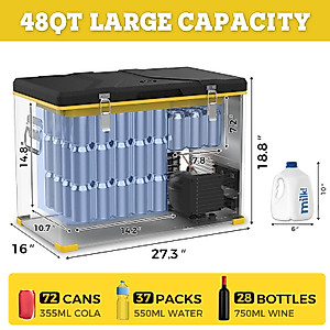 SetPower RV45S Single Zone Portable Refrigerator, 12 Volt Fridge Freezer for Home and Car Use, Ideal for Traveling, Camping, Road Trip, 0℉-50℉, DC 12/24V, AC 110V (48 Quart)