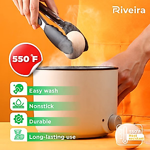 Riveira Tongs for Cooking with Silicone Tips | 9 and 12-Inch Pieces Set | Non-Stick Kitchen Grill Tongs | BBQ Grilling Tong | 550°F High Heat-Resistant Premium Silicone Tips | 304 Stainless Steel