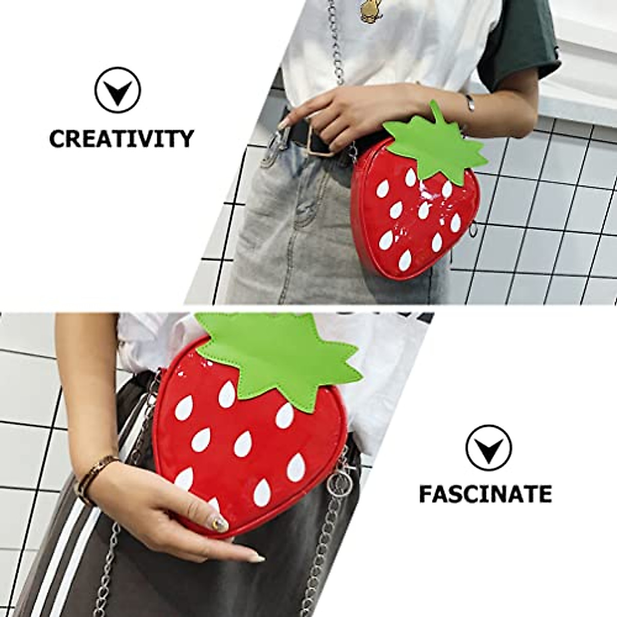 SOIMISS Crossbody Bag Womens Zipper Wallet Fruit Purse Novelty Strawberry Crossbody Shoulder Bag Handbags Funny Wallet for Women Girl Girl Backpack Purse Crossbody Phone Purse