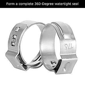 Holdware 100pcs 1/2 inch PEX Crimp Rings, Stainless Steel PEX Cinch Clamps 17.5mm Diameter Pinch Clamps Pex Fittings for PEX Tubing Pipe Fitting Connections