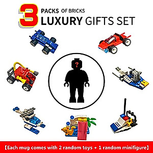 Lumsburry Build-on Brick Coffee Mug, Funny DIY Novelty Cup with Building Blocks Creative for Kids Men Women Xmas Birthday (Cool Black)