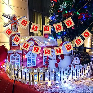 Merry Christmas Jute Burlap Banners,Christmas Decorations,Christmas Banner,Xmas Party Supplies Decorations,Photo Prop