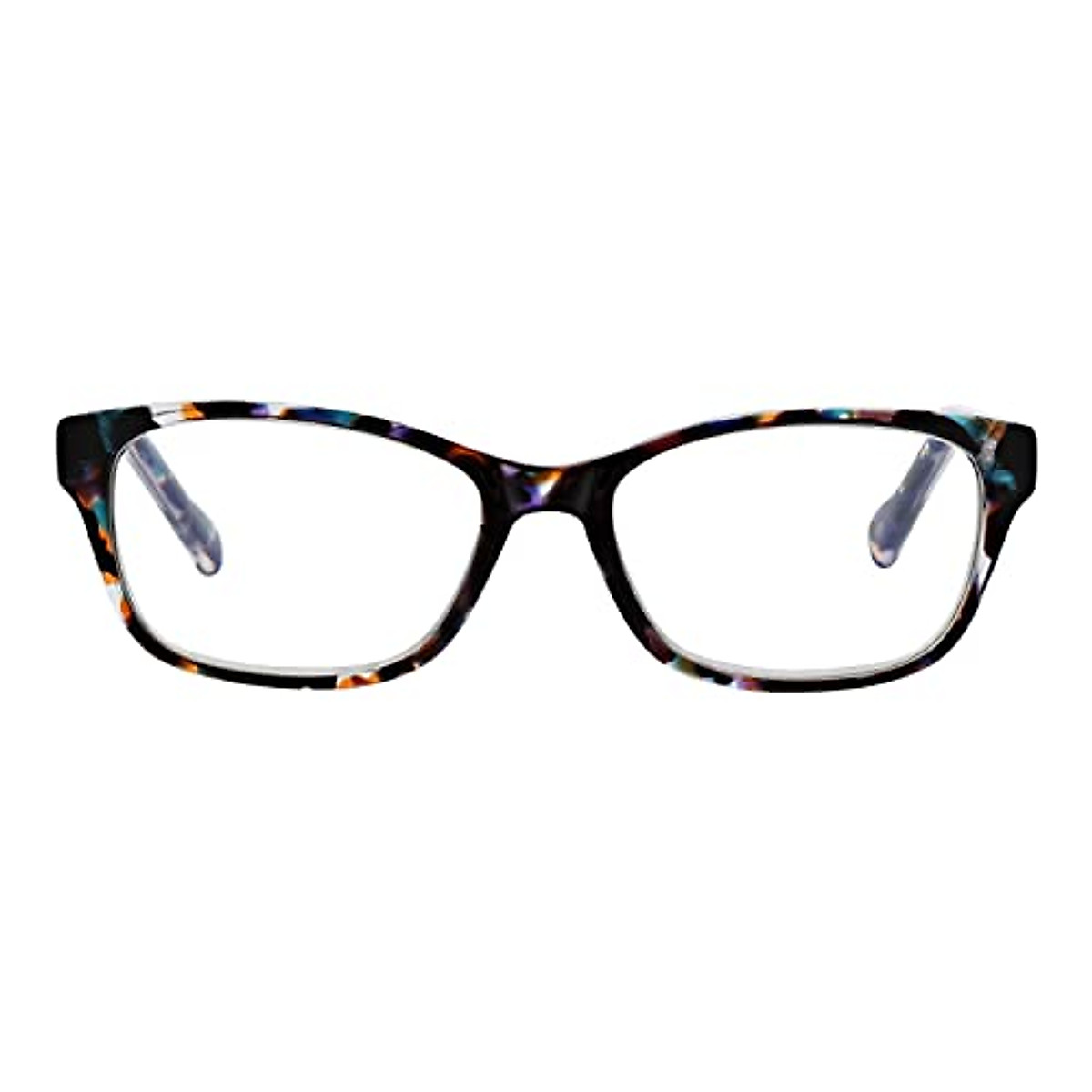 Vera Bradley Women's Readers, 2.25 Power, 30% Blue Light Filtering, Spring Hinge Comfort, Cloud Vine Multi Rectangular Reading Glasses, 2.5