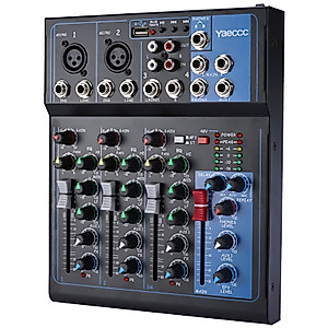 Professional 4/7 Channel Live Studio Audio Sound USB Compact DJ Mixer Mixing Console (4 Channel)