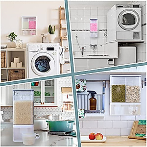 Sparktime Laundry Detergent Dispenser for Scent Booster Beads, Wall Mounted Dry Food Storage Container with Measuring Cups, Suitable for Rice, Beans, Solid Grain, Laundry Scent Beads（1500ml）