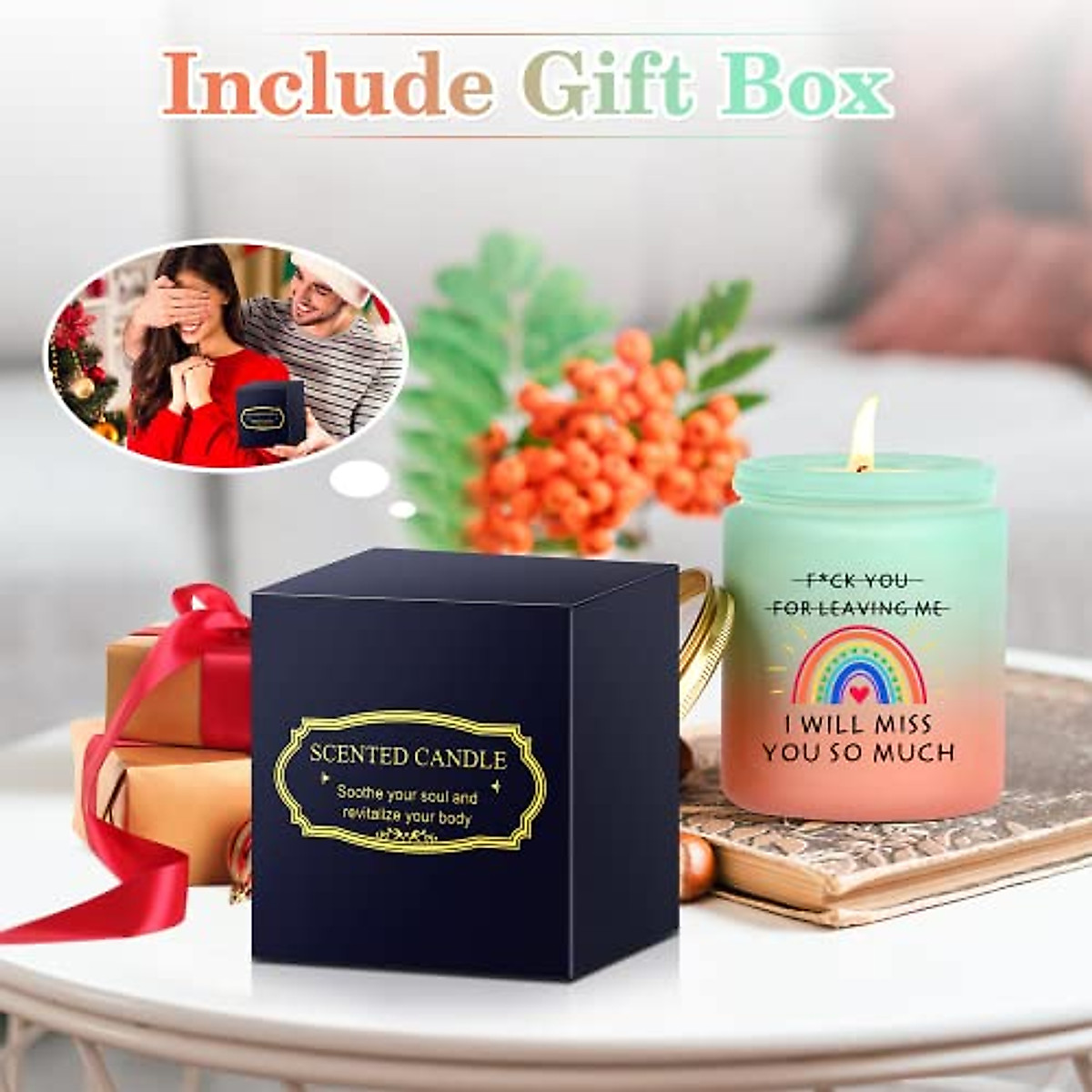 SOGLIM Scented Candles - Going Away Gifts for Coworker, Boss - Farewell Gifts, Miss You Gifts, Coworker Leaving Gifts, Goodbye Gifts for Friend - Funny Co-Worker Candle, Boss Leaving Gifts