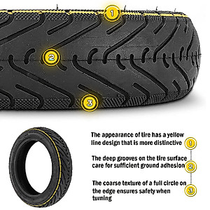 YBang 60/70-6.5 tubeless tire with valve for Segway Ninebot Max G30 / G30E / G30LP electric scooter solid rubber tires 10-inch anti-slip explosion-proof tires (2 Pcs)