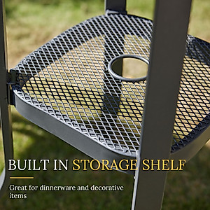 VICLLAX Outdoor Patio Swivel Bar Set, 3 Pieces Set Outdoor Patio Furniture, Metal Bistro Set, Patio Bar Height Table and Swivel Wicker Patio Bar Chairs, Brown Chairs