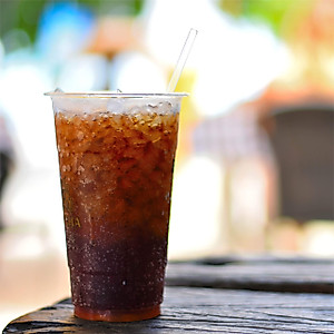 [500-Pack] Plastic Straws - 7.75 Inches Long, Drinking Straws, Standard Size, Bulk Pack (Clear, 500)