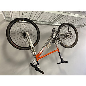 RACK YOUR GARAGE Overhead Rack Hooks for Hanging from Ceiling Rack and Wall Shelving Deck, Heavy Duty Bike Hooks - White (Set of 4)