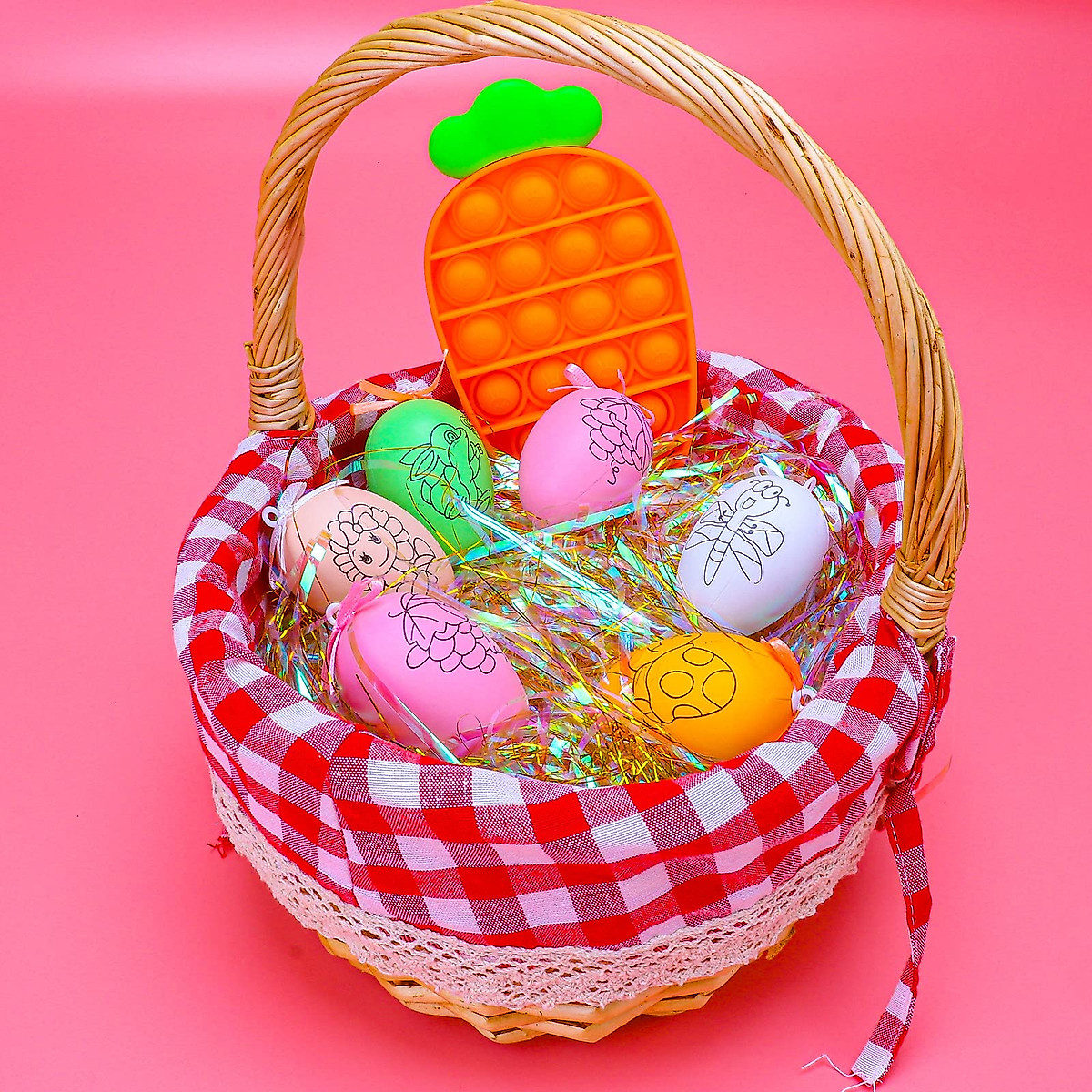 Zwish 1LB Sparkly Iridescent Film PP Hamper Shreds & Strands Shredded Crinkle Confetti for Gift Wrapping & Basket Filling & Gift Box filler