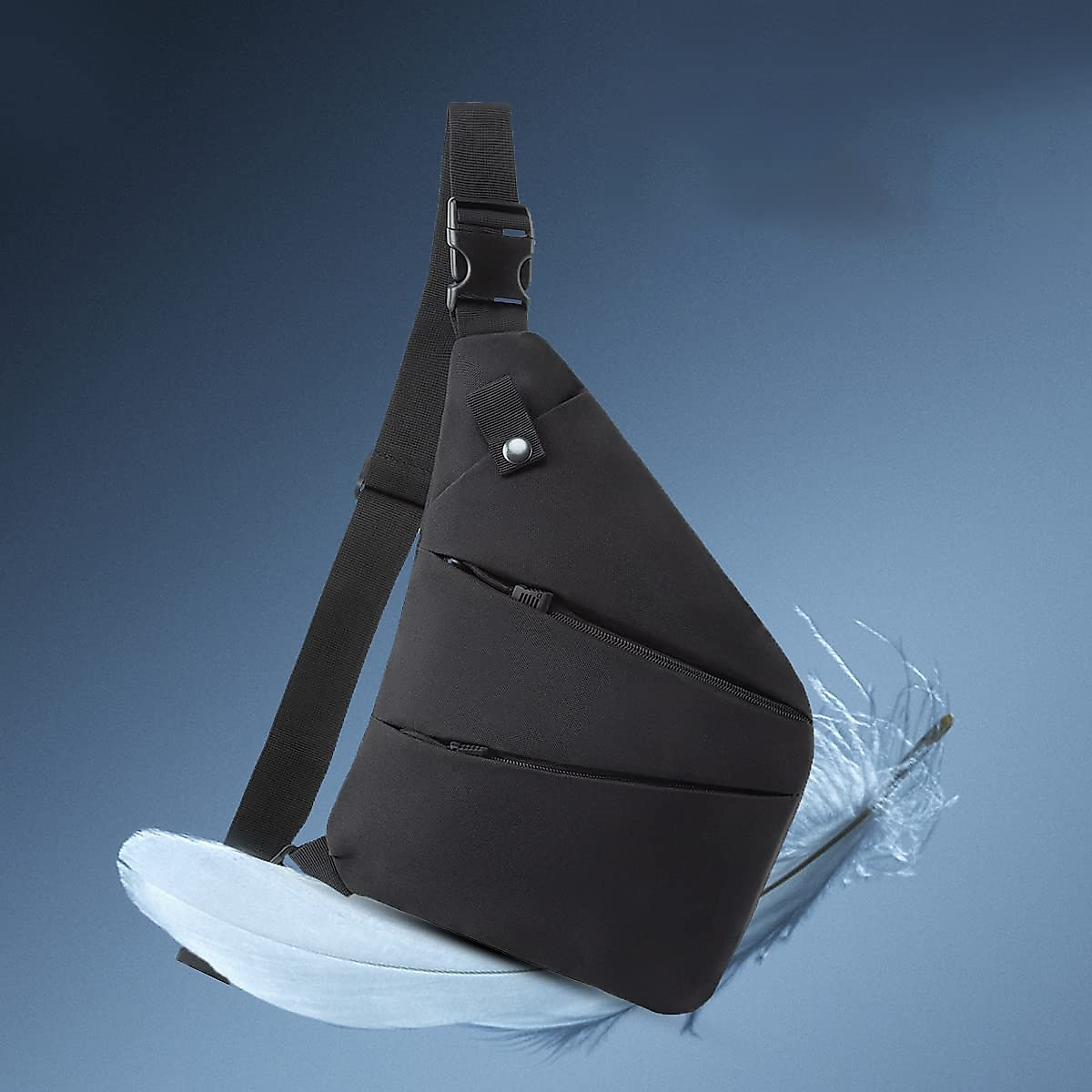 LOCALLION Slim Sling Bag for Men Women, Anti-theft Crossbody Shoulder Bags, Side Chest Bag, Lightweight Stealth Side Pack